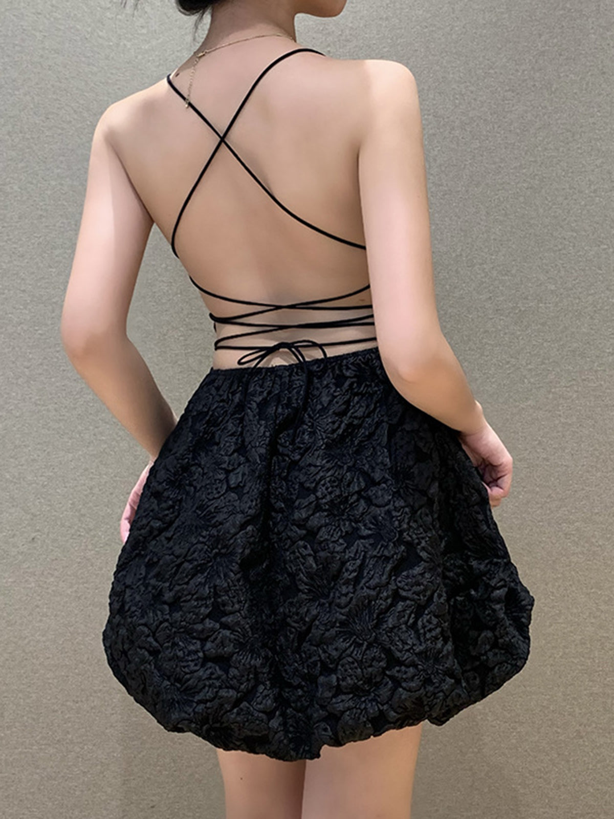 Backless Criss Cross Short Dress – OBZUU