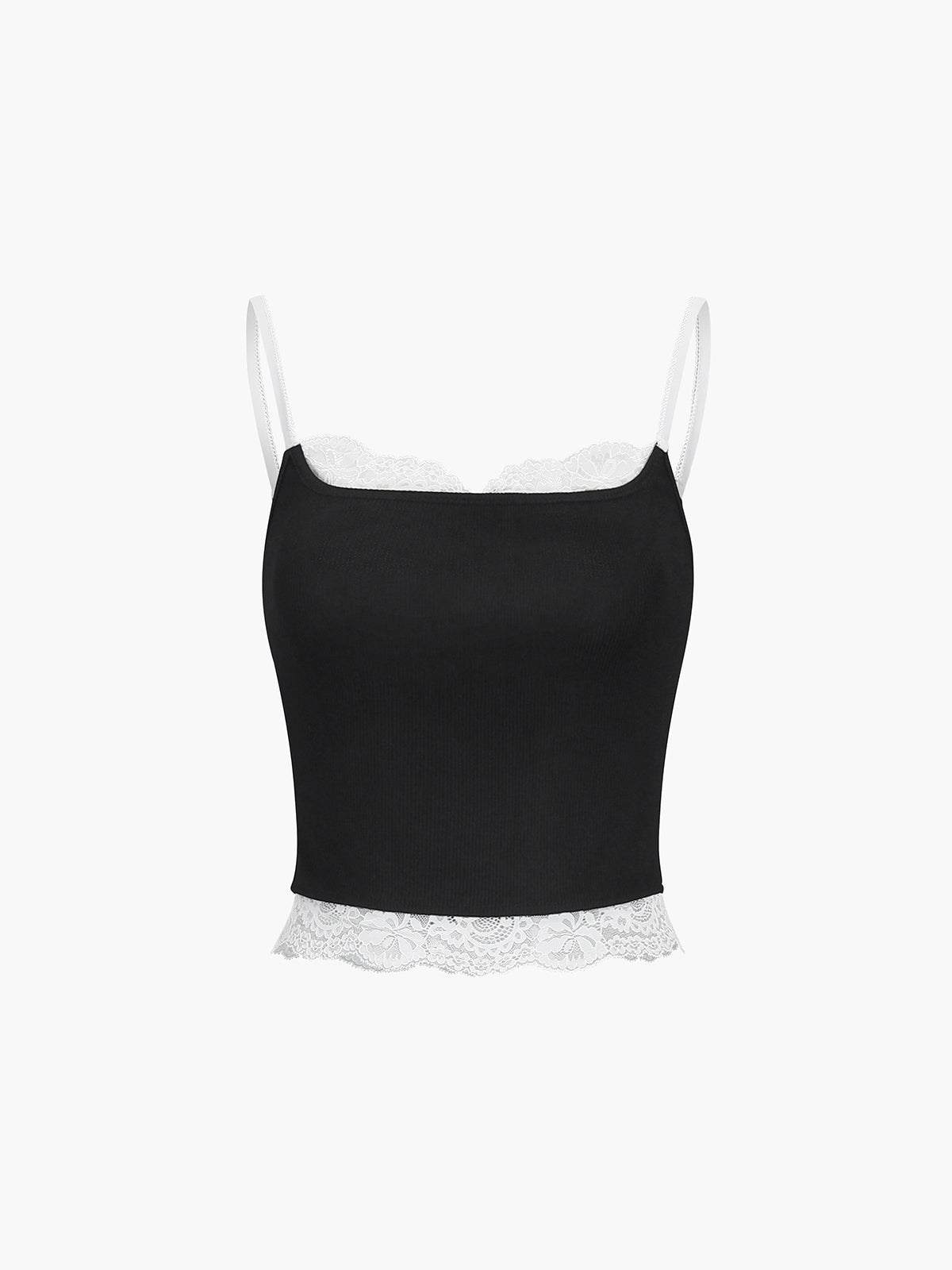 Contrast Lace Trim Cami Top – OBZUU